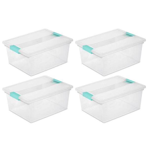 Sterilite 16.7 Qt. Storage Box in Clear (4-Pack) 4 x 19658604 - The ...