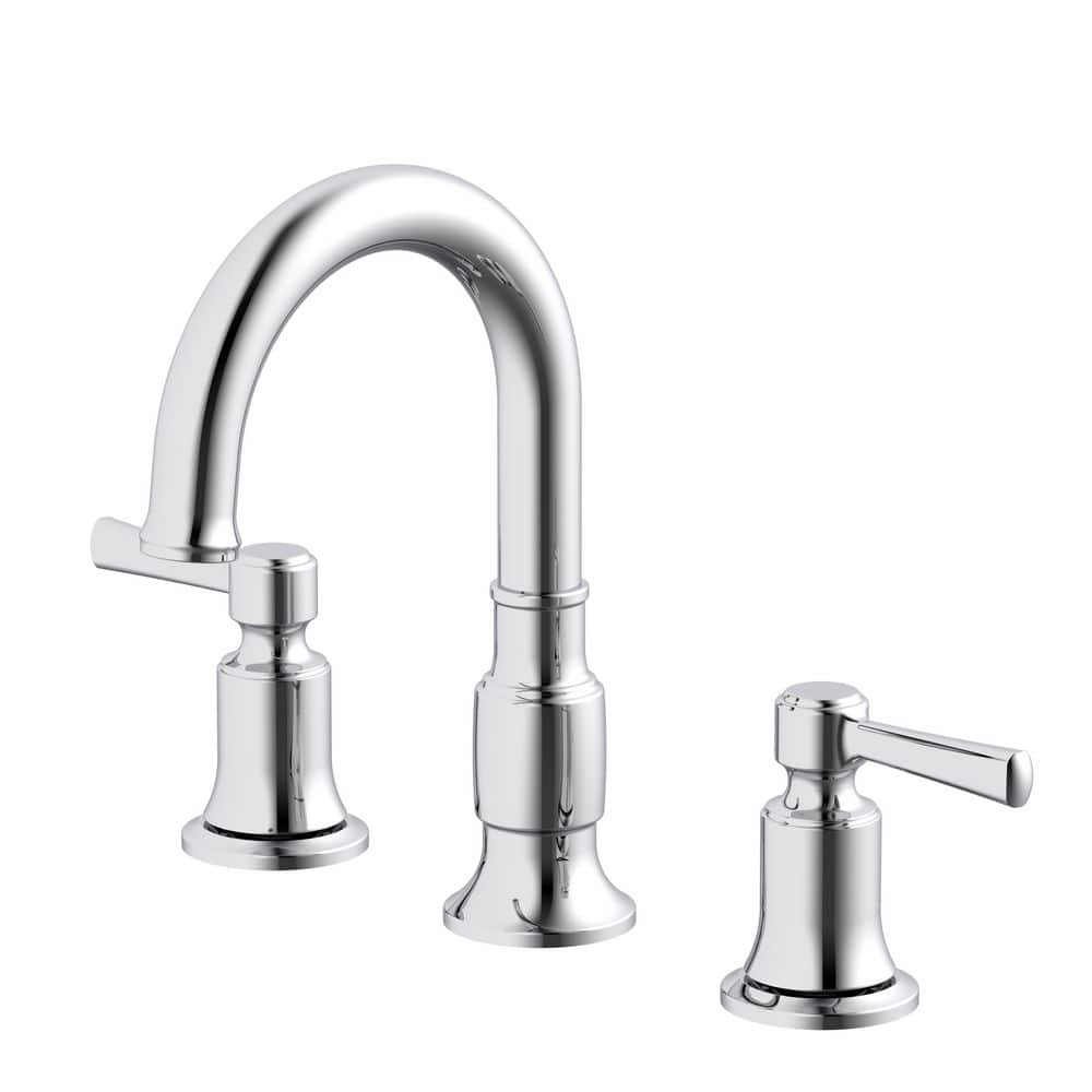Glacier Bay Hoyt 8 in. Widespread 2-Handle Bathroom Faucet with Push ...