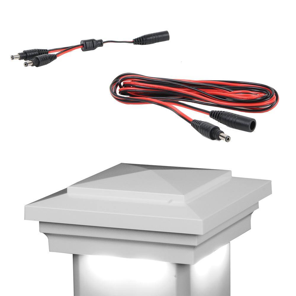 Weatherables Cape May 4 in. x 4 in. White Vinyl Downward LED Lighted ...