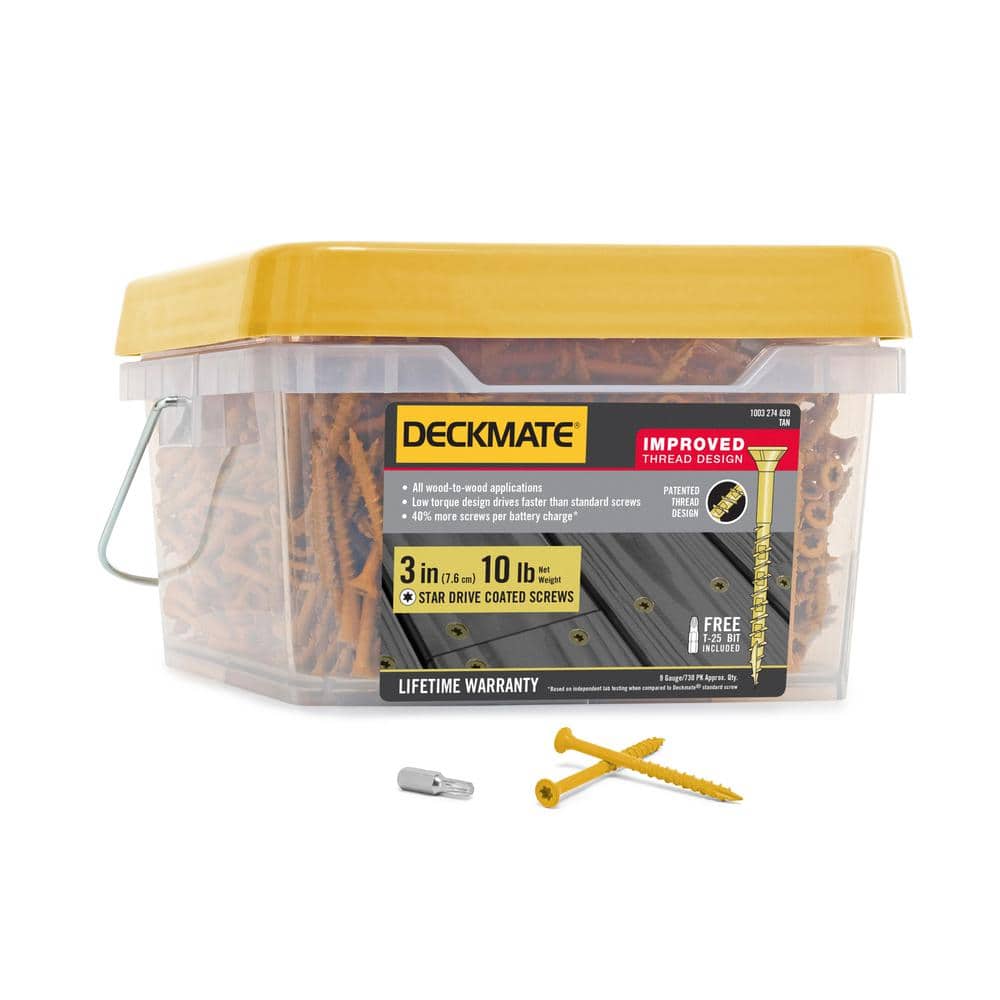 Reviews for DECKMATE #9 x 3 in. Tan Star Flat-Head Wood Deck Screw 10 ...