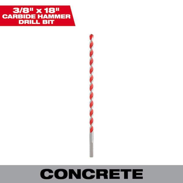 Milwaukee 3/8 in. x 16 in. x 18 in. Carbide Hammer Drill Bit for ...