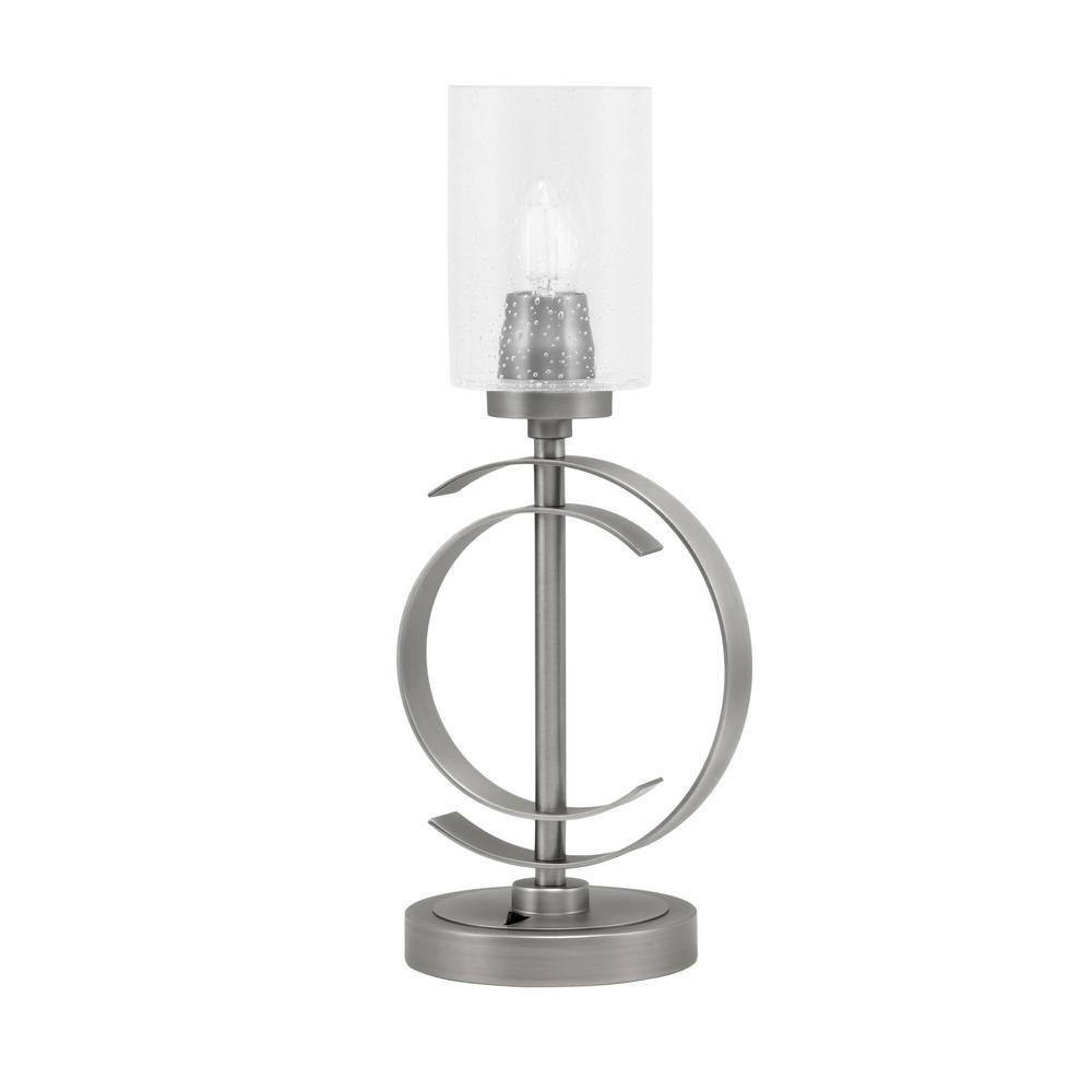 Savanna 17.25 in. Graphite Accent Table Lamp with Clear Bubble Glass ...