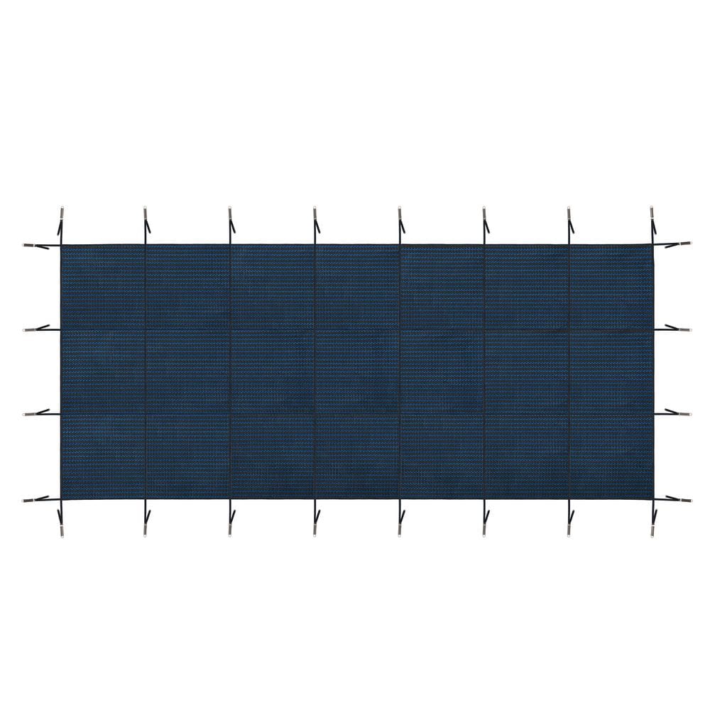 MEOOEM 25 ft. x 45 ft. Rectangle Blue Mesh Swimming Pool Safety Cover ...
