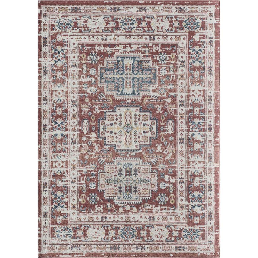 Rugs America Gabriel Cardinal Sundara Red 8 ft. x 10 ft. Area Rug ...