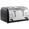 MegaChef 4-Slice Wide Slot Toaster With Variable Browning in Black and ...