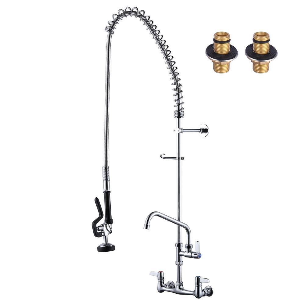 WOWOW Solid Brass 43 in. H Commercial Triple-Handle Pull Down Sprayer ...