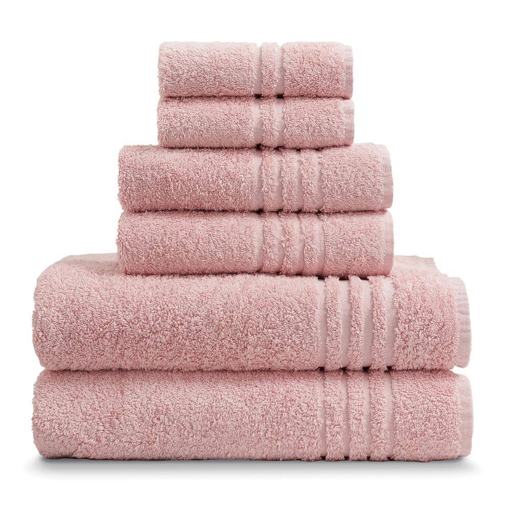 ELLA JAYNE Home Collection 6-Piece Rose Turkish Cotton Bath Towel Set ...