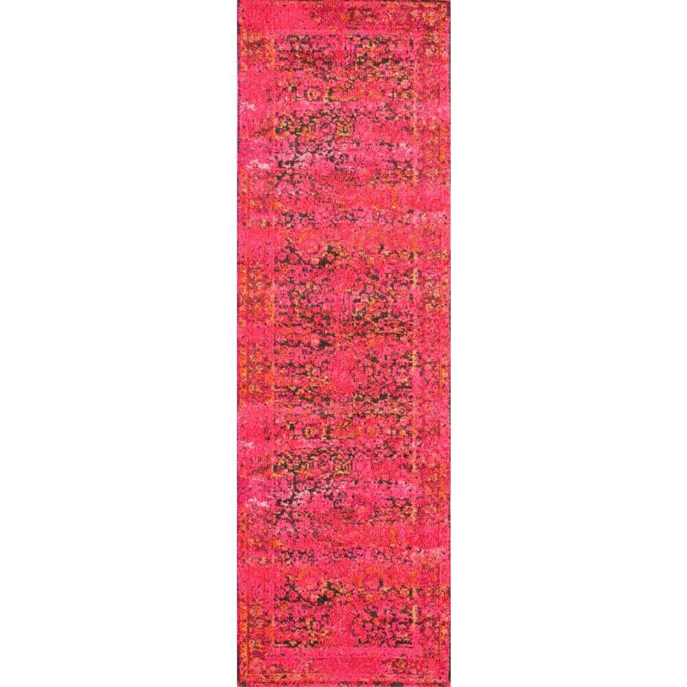 nuLOOM Shuler Vintage Cherry Pink 3 ft. x 8 ft. Runner Rug KKCB08A-2608 ...