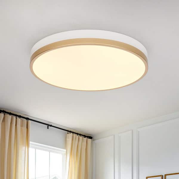 HUOKU Lumin 1-Light 15.7 in. W White Integrated LED Selectable CCT ...