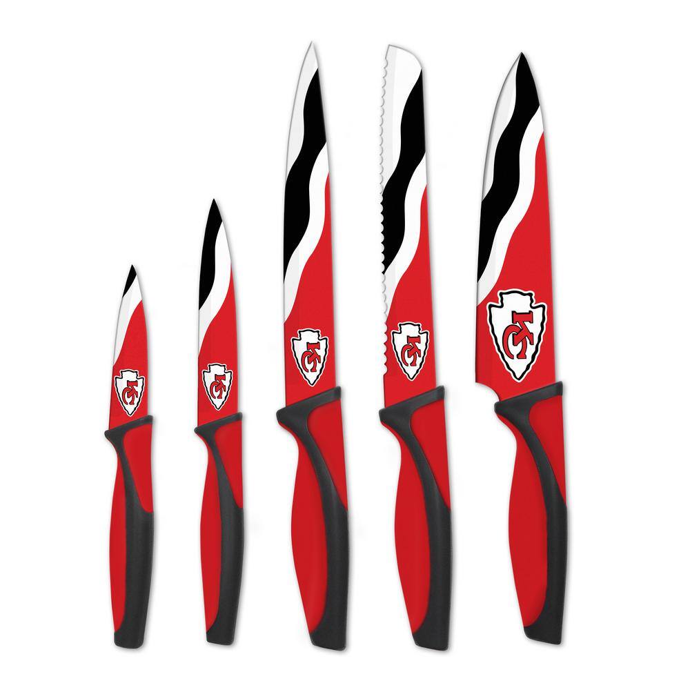 sportsvault NFL Kansas City Chiefs 5-Piece Kitchen Knives KKNFL16 - The ...