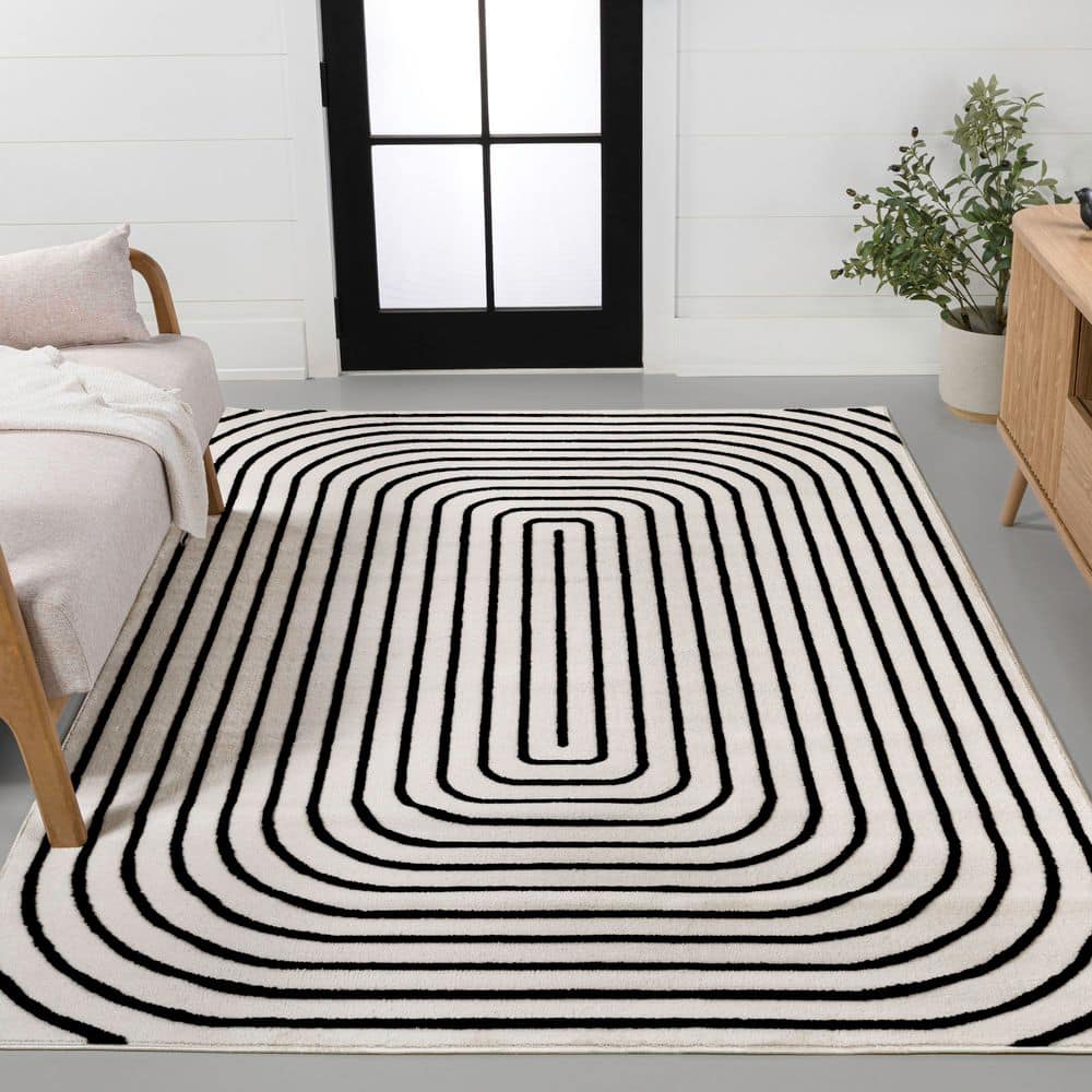 JONATHAN Y Freya Modern Scandinavian Arch Stripe Monotone High-Low ...