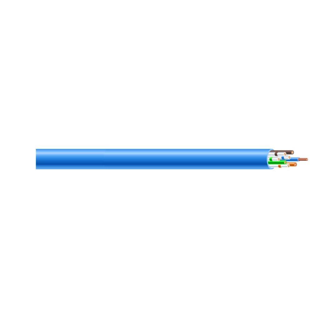 Southwire 1,000 ft. Blue 24/4 Solid CU CAT5e CMP (Plenum) Data Cable ...