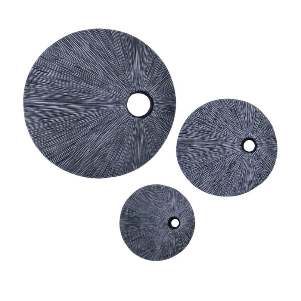 HomeRoots 30 in. Contemporary Grey Round Wall Art 274916 - The Home Depot