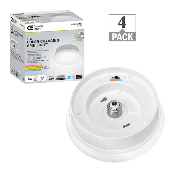 Commercial Electric 60-Watt Equivalent E26 Spin Light 7 in. 810 Lumens ...