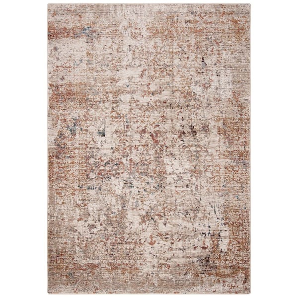 SAFAVIEH Limitee 4 ft. x 6 ft. Beige Border Distressed Area Rug LIM795B ...