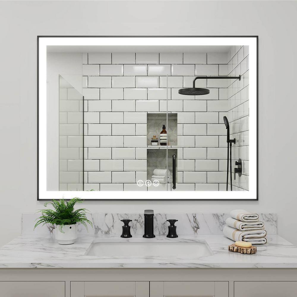 INSTER MOC 48 in. W x 36 in. H Large Rectangular Framed LED Lighted ...