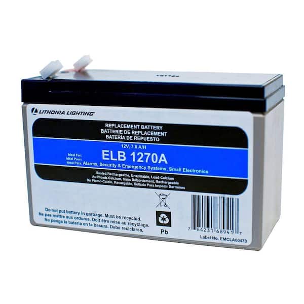 Lithonia Lighting ELB 12-Volt 7 Amp Replacement Battery ELB 1270A R3 ...