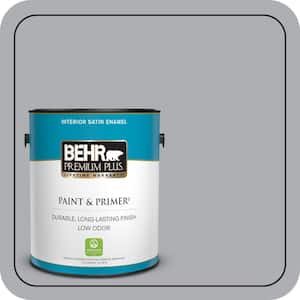 BEHR PREMIUM PLUS 8 oz. #760E-3 Gray Timber Wolf Flat Interior/Exterior ...