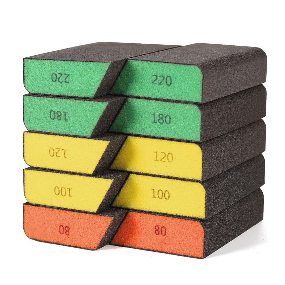10-Pack Assorted Grit Sanding Sponge Blocks, Washable and Reusable for ...