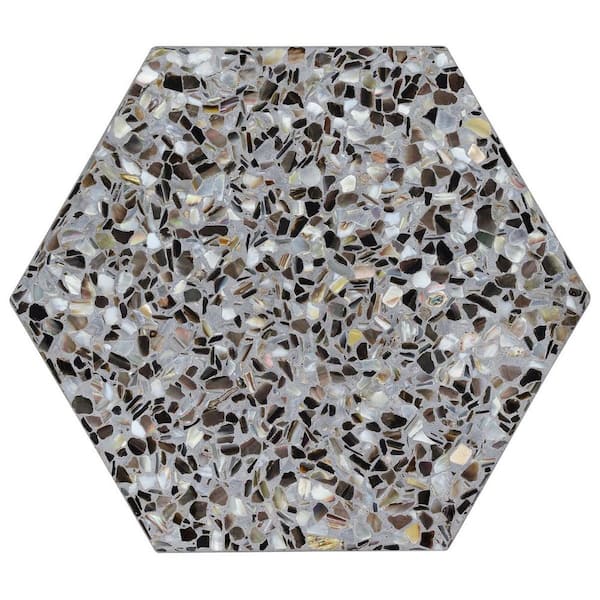 Ivy Hill Tile Shoal Hex Gray Pearl 7.87 in. x 0.39 in. Polished ...