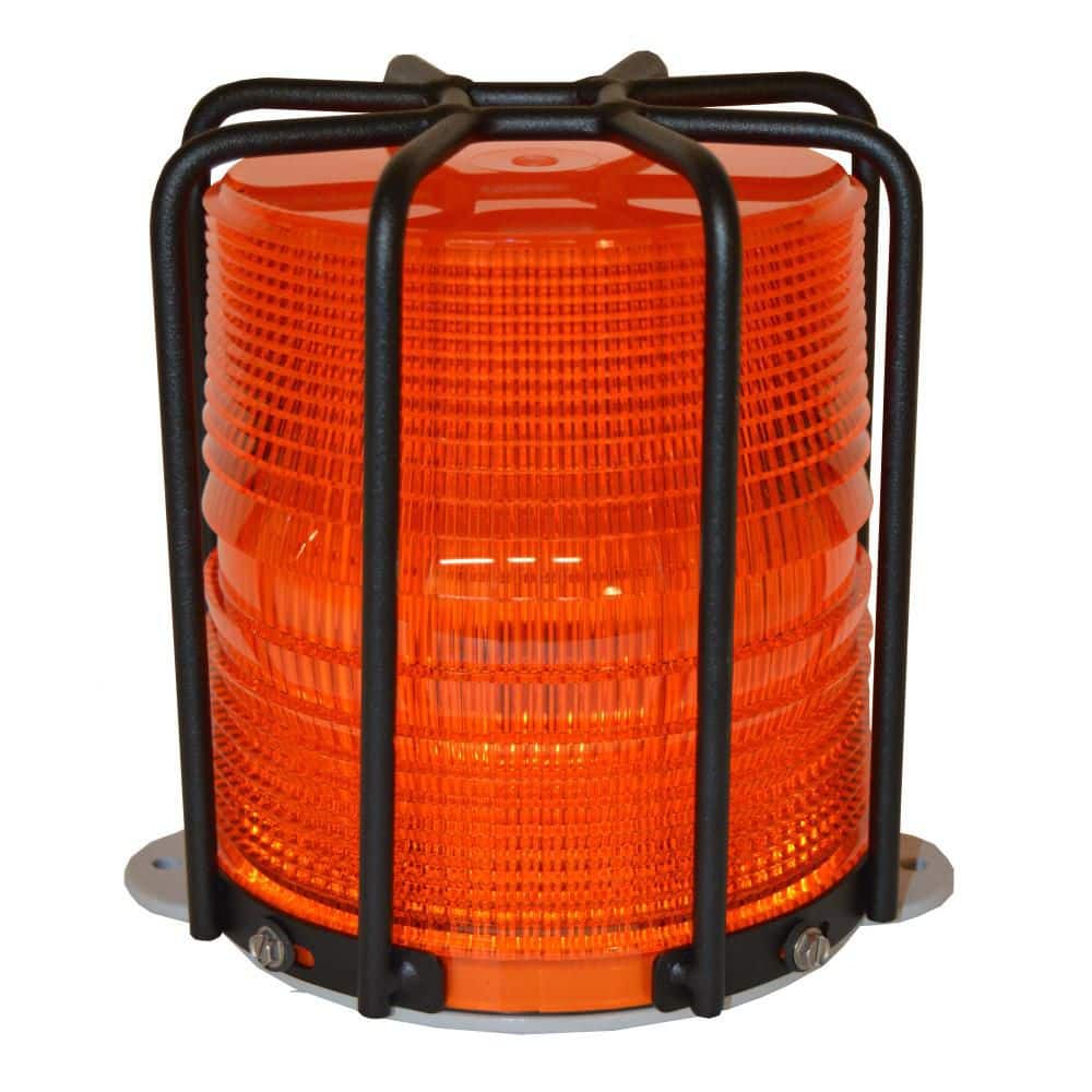 Emergency Lighting-LED, Flange Die-Cast, Tall Amber Dome, Branch Guard ...
