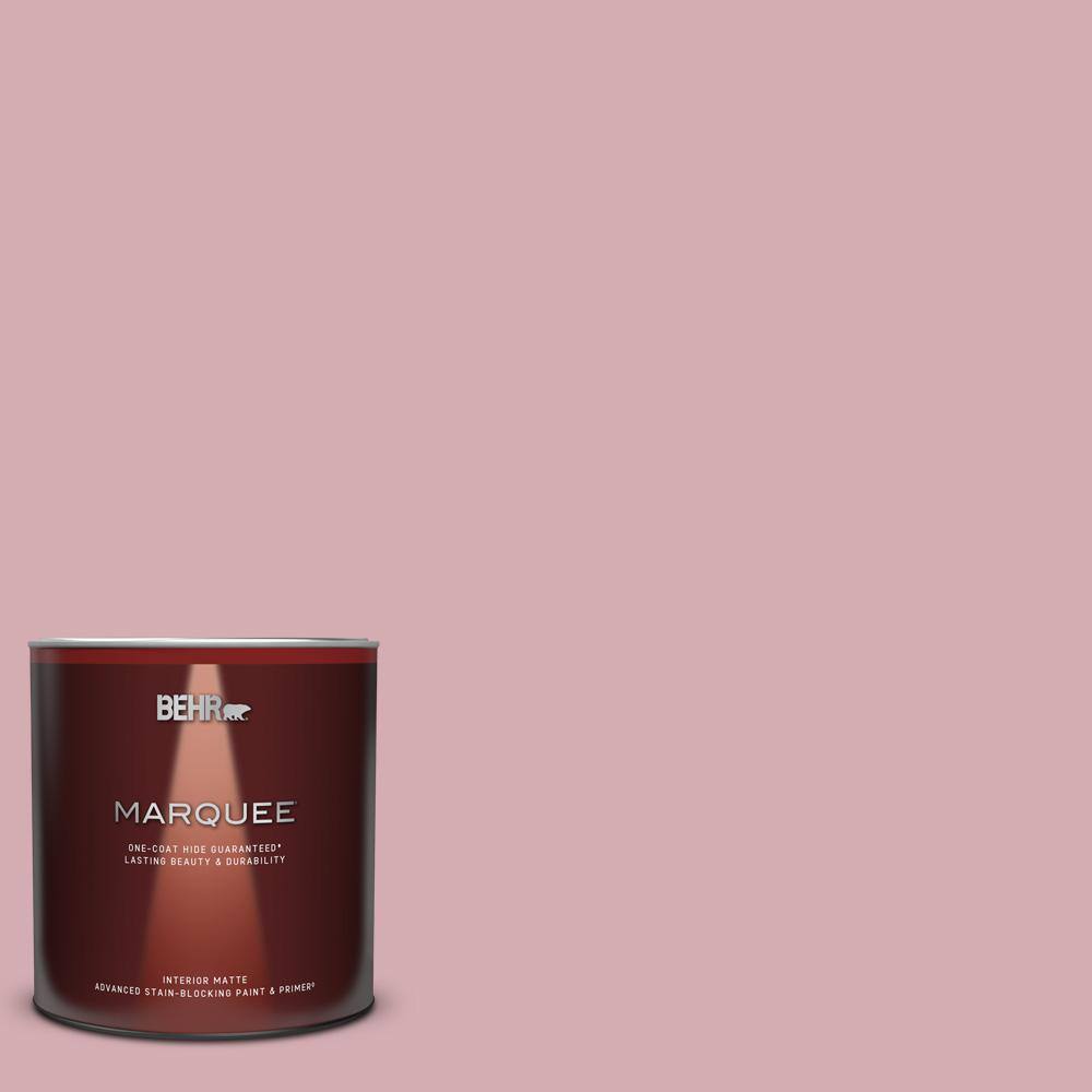 BEHR MARQUEE 1 qt. #S130-3 Ballet Rose Matte Interior Paint & Primer ...