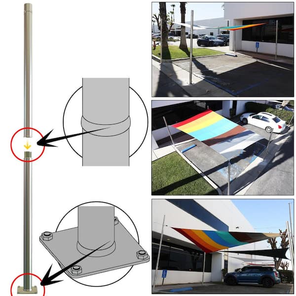 AMGO 8 ft. Pole for Sun Shade Sail Canopy AG-TUBE-2 - The Home Depot