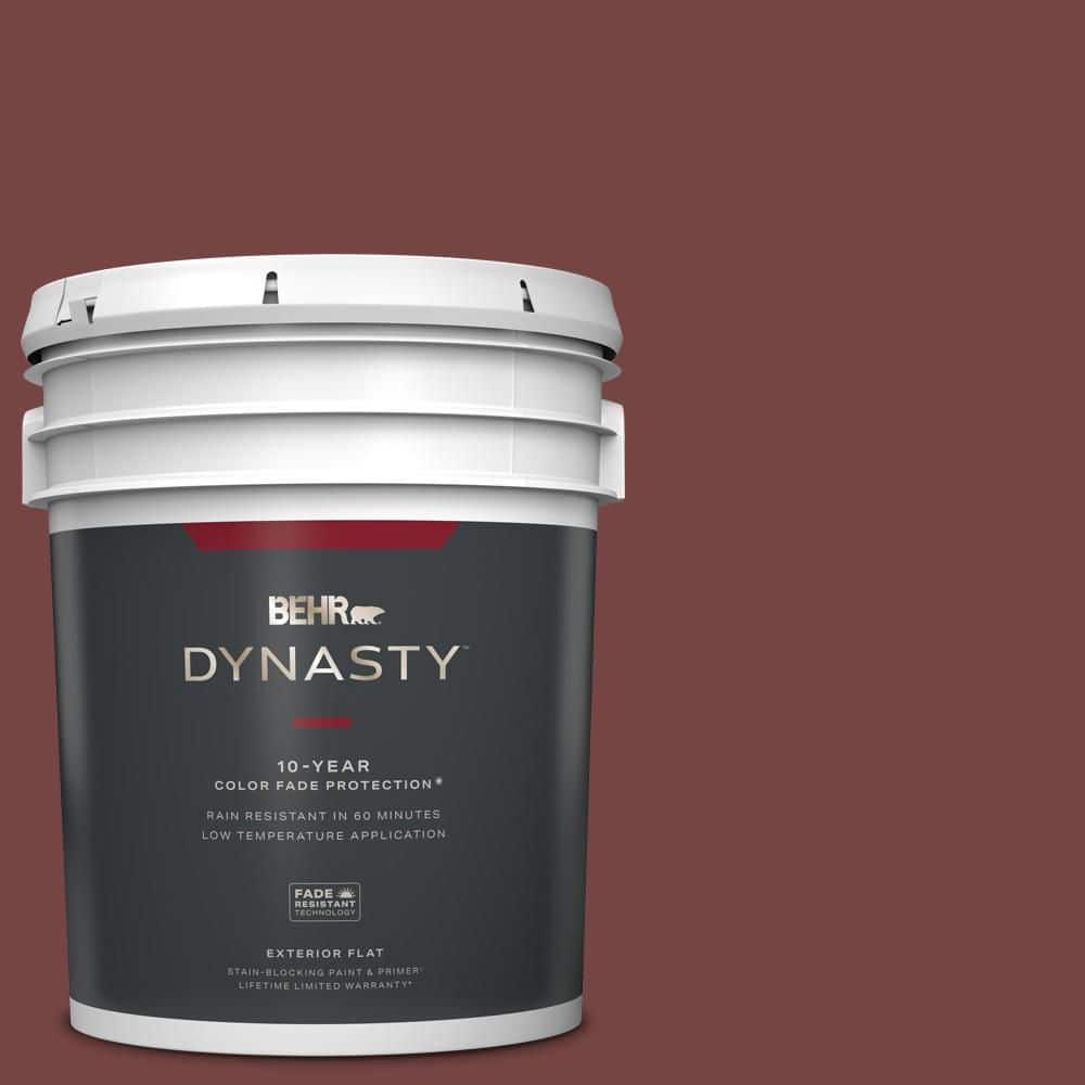 BEHR DYNASTY 5 gal. #S130-7 Cherry Cola Flat Exterior Stain-Blocking ...