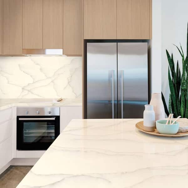 Wilsonart Solid Surface Countertop Sample in Carrara Royale MC-2X2HD9915SS - The Home Depot