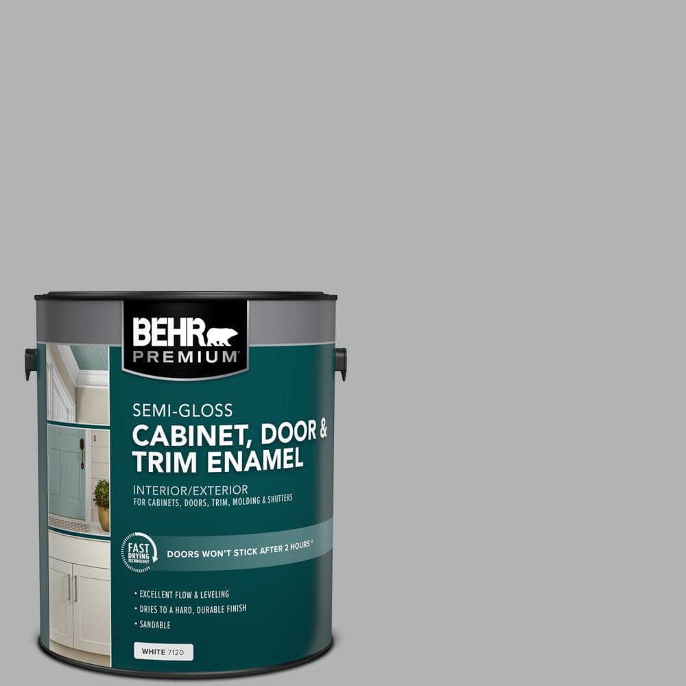 BEHR PREMIUM 1 gal. #PPU26-08 Silverstone Semi-Gloss Enamel Interior ...