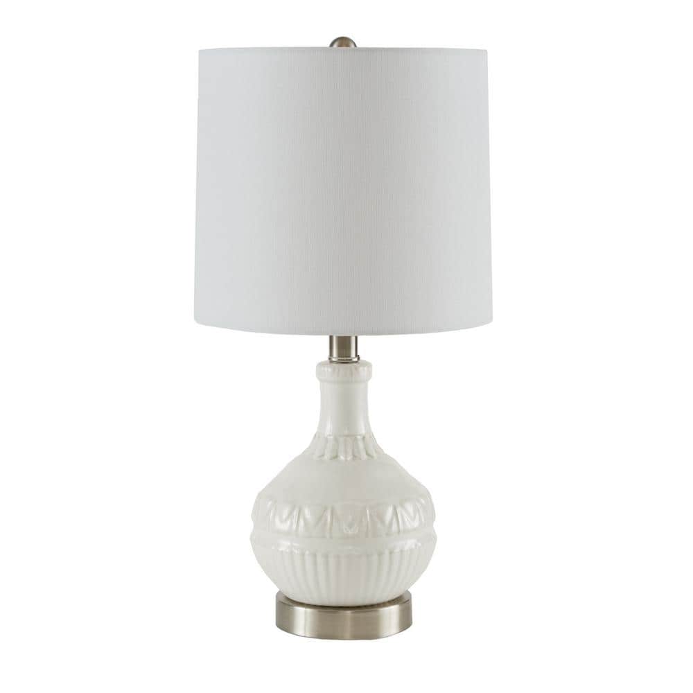 510 Design Gypsy 20.5 in. White Table Lamp 5DS153-0030 - The Home Depot
