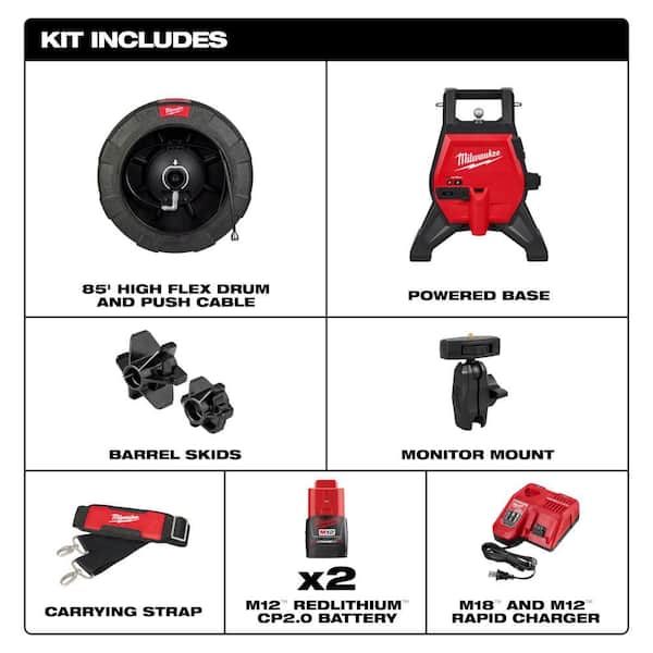 Milwaukee M12 12-Volt Lithium-Ion 85 ft. High Flex Compact Inspection ...