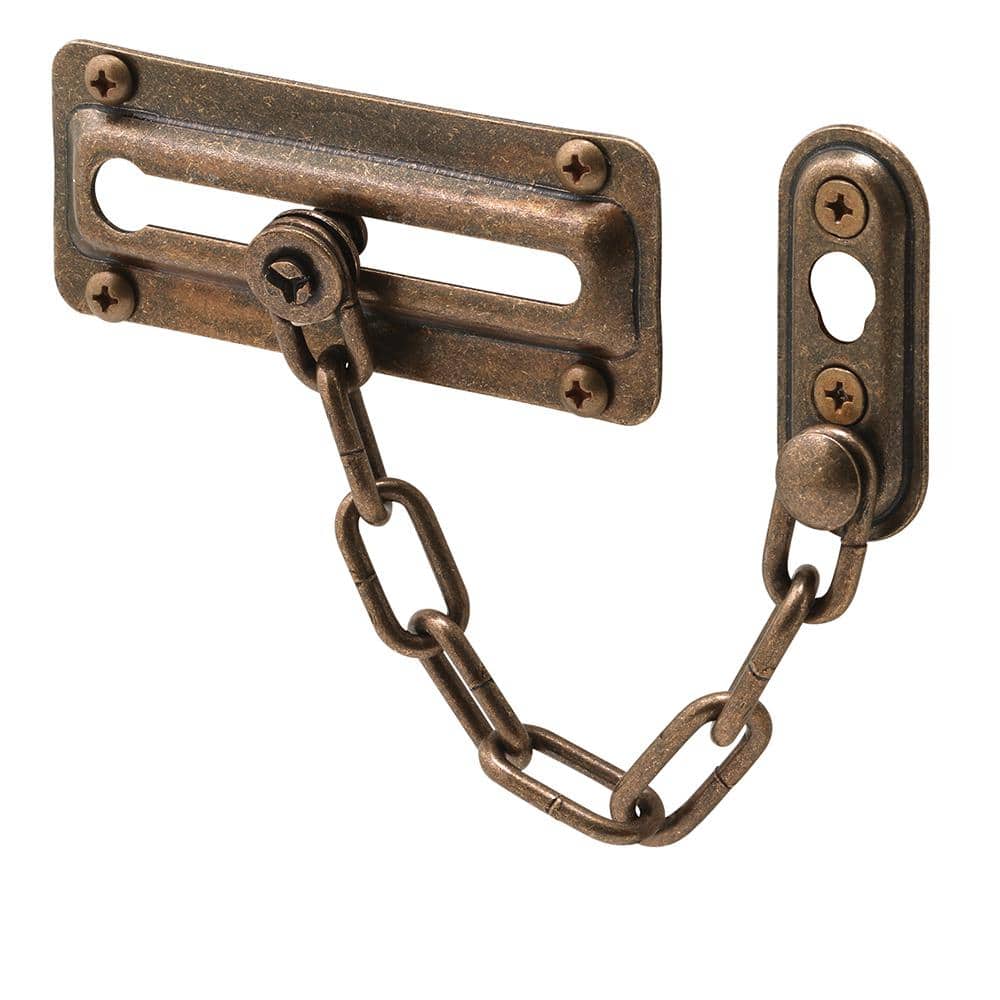 Prime-Line Antique Brass Chain Door Guard U 10533 - The Home Depot