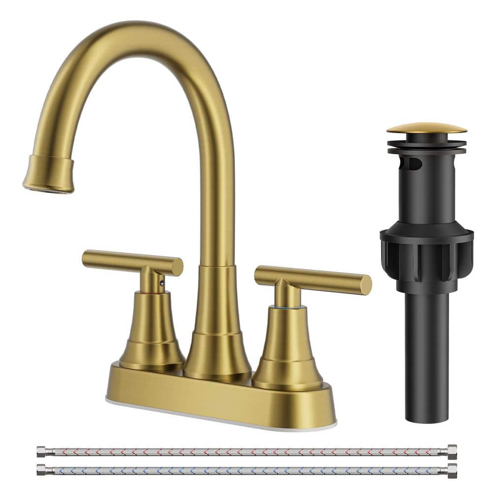 Forious pro 4 in. Centerset Double Handle Bathroom Faucet with Pop-Up ...