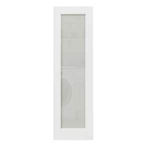 ARK DESIGN 30 in. x 80 in. Solid MDF Core 1-Lite Tempered Frosted Glass ...