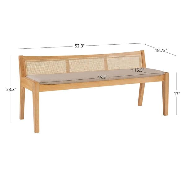 Cane bench with back store