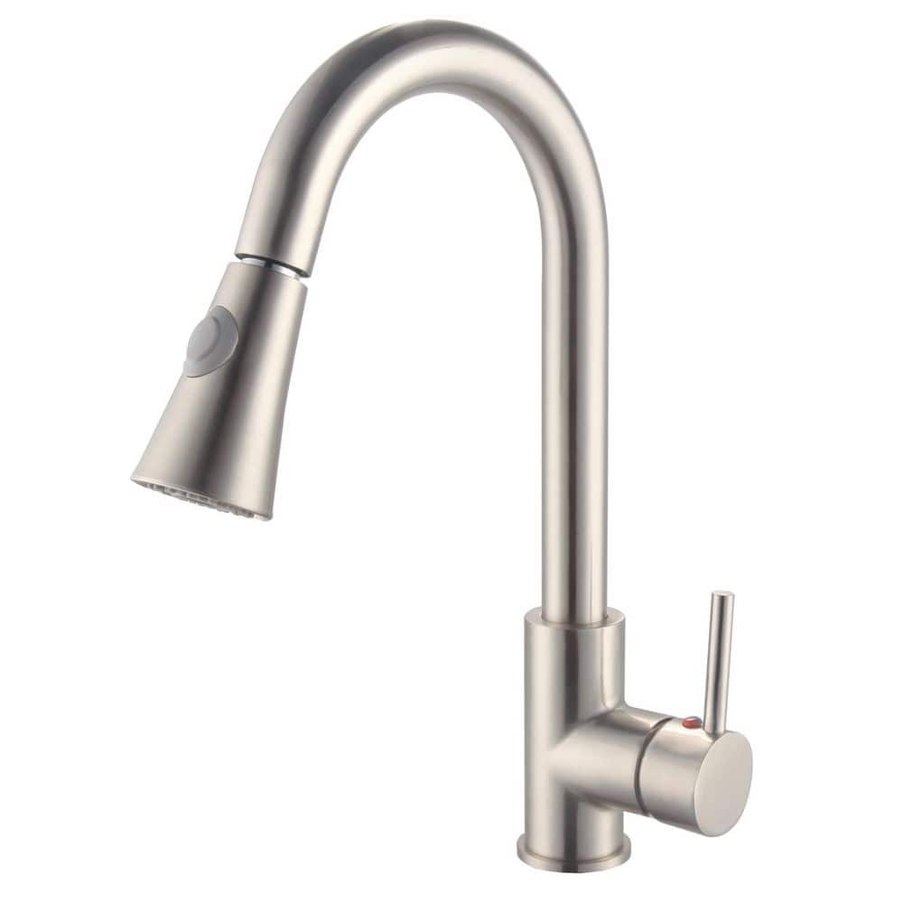Maincraft Stainless Steel Brushed Nickel 15.67 in. H Single-Handle Pull ...