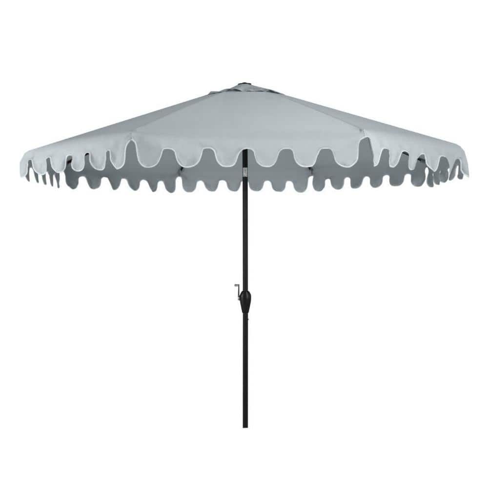 HomeRoots 11 ft. Market Push Button Patio Umbrella in Gray 2000484477 ...