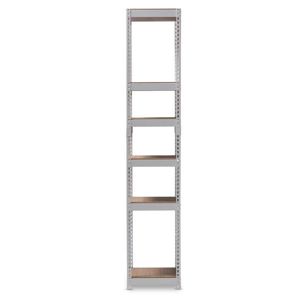 Baxton Studio Gavin White Storage Rack with 5-Metal shelves 152-9076-HD ...