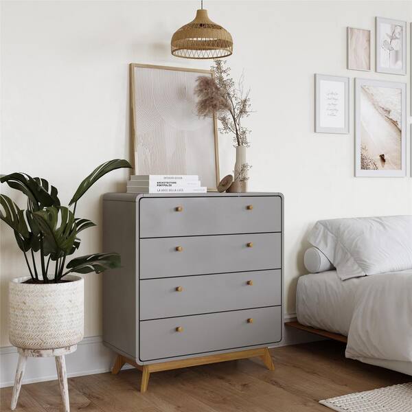 REN HOME THE ART OF SCANDINAVIAN DESIGN Leva 4 Drawer Dresser Grey Grey 3002409 The Home Depot