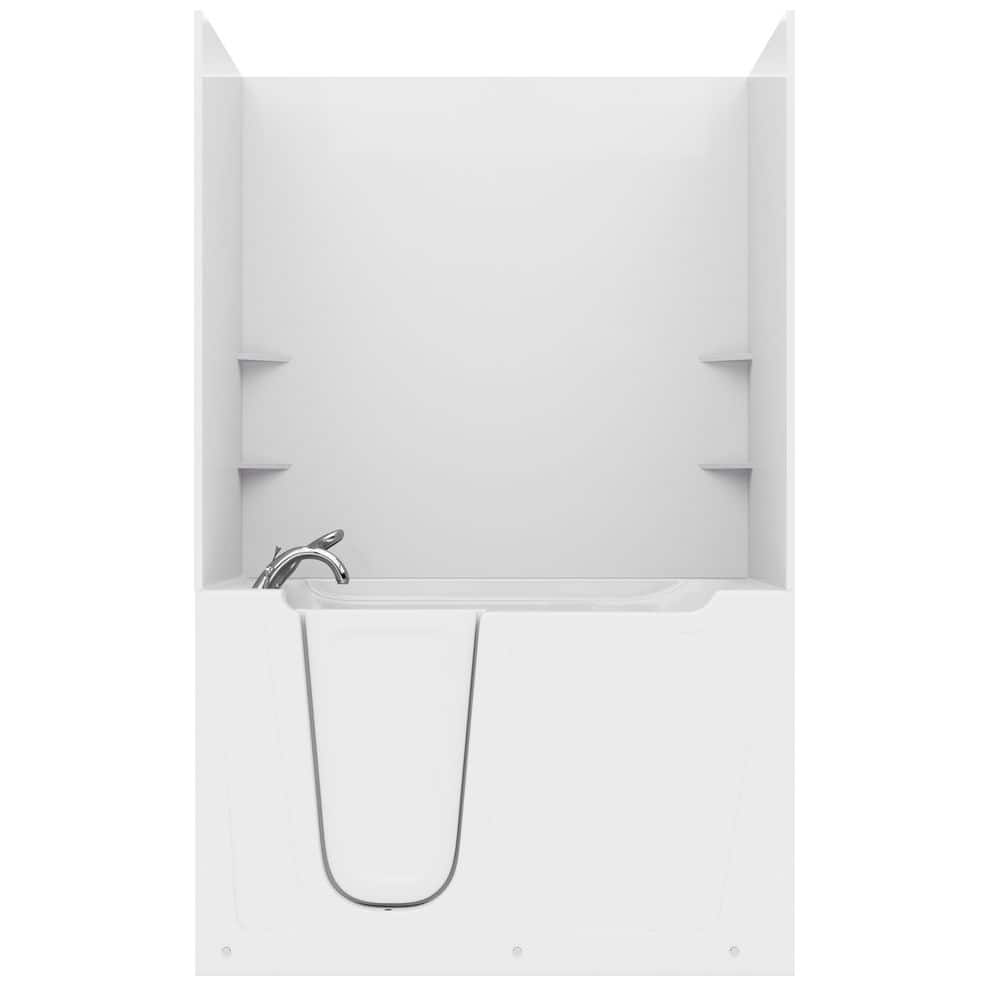 Universal Tubs Rampart Wall Series 36 in. x 60 in. Left Side Drain Air ...