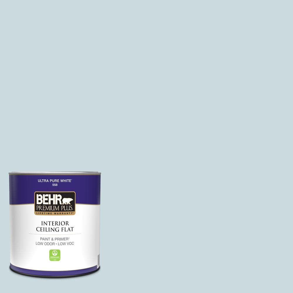 BEHR PREMIUM PLUS 1 qt. #MQ3-53 Sky Light View Ceiling Flat Interior ...
