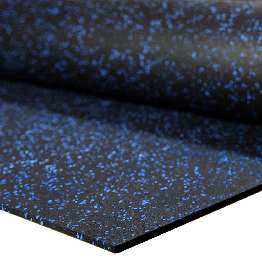 FLOORINGINC Tough Rubber Roll Blue 4 ft. x 10 ft. x 1/4 in. Rubber Gym ...