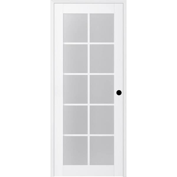 Belldinni Paola 18 in. x 80 in. Left-Handed 10-Lite Frosted Glass Solid ...
