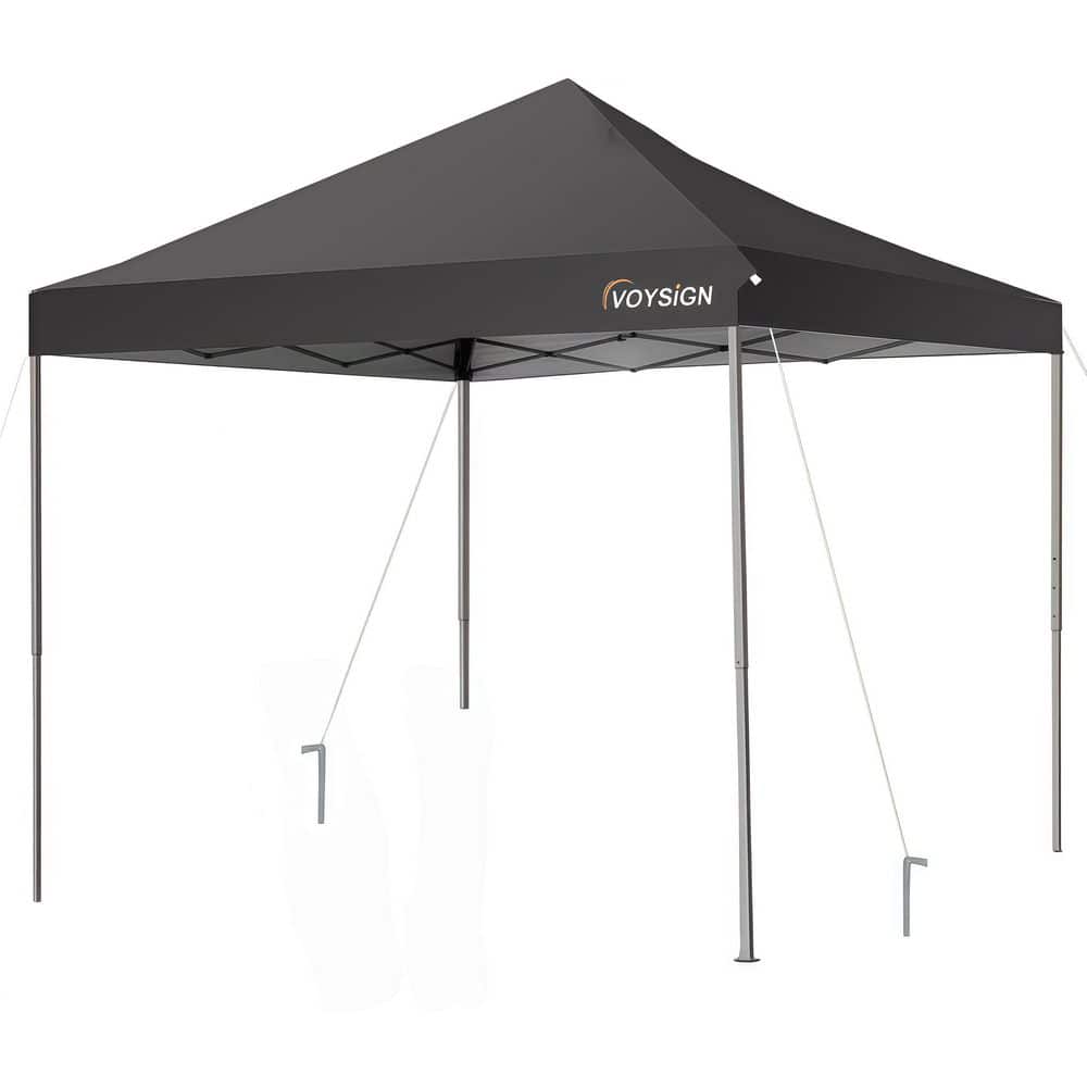 10 ft. x 10 ft. Pop up Canopy Tent, Outdoor Instant Sun Shelter-Black ...