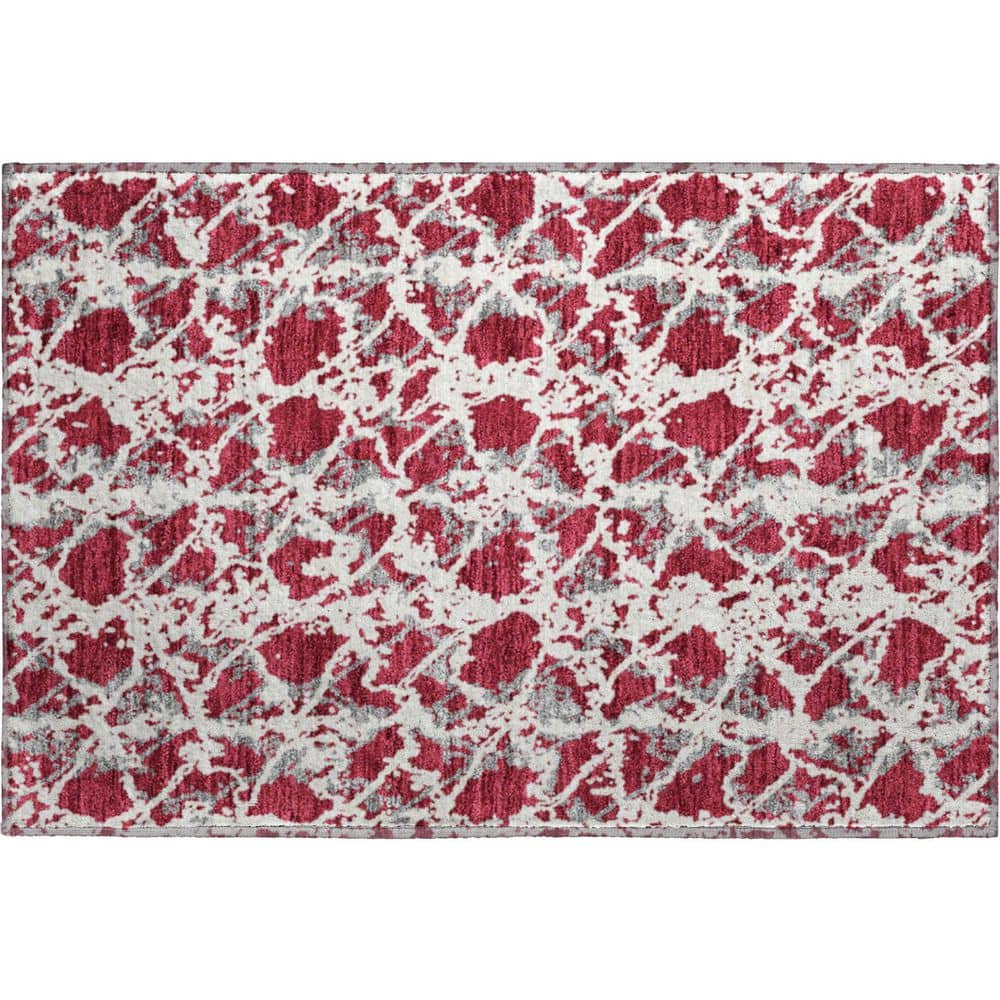 Addison Rugs Mayfield Premium Machine Washable Abstract AMF969 Burgundy ...