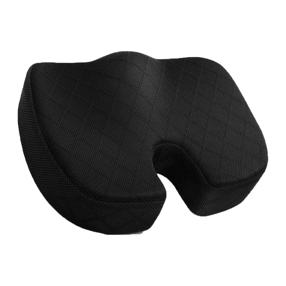 Afoxsos Premium Black Solid Convenient Chair Pad (Set of 1 ...
