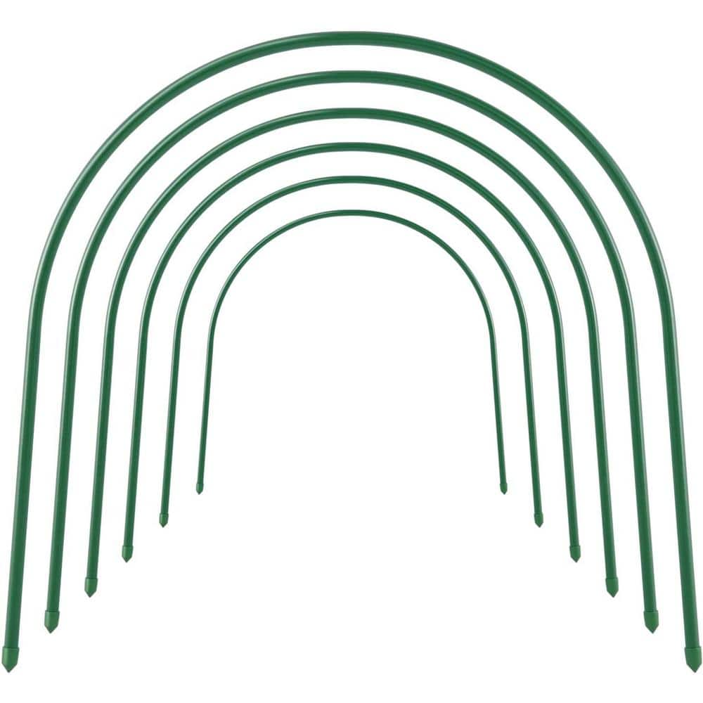 Agfabric 4 ft. L 6 ft. x 32 ft., 3.1 Green Steel Greenhouse Hoops with ...