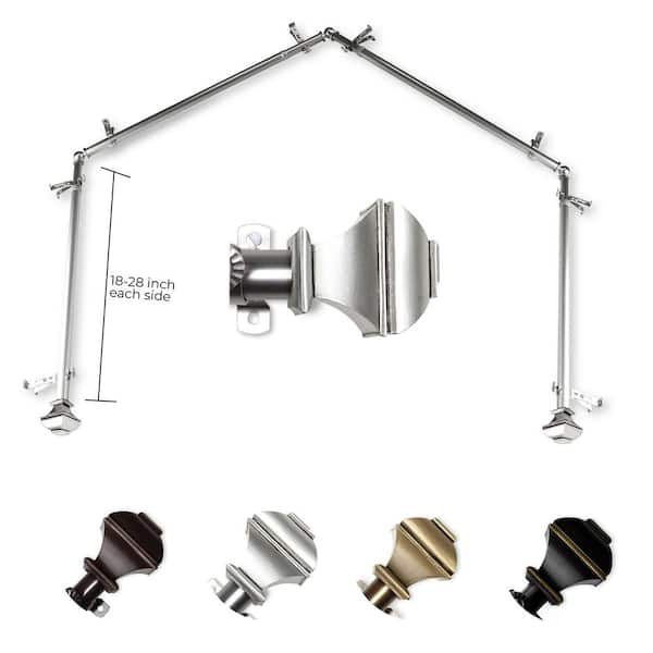 Rod Desyne 13/16" Marion 4-Sided Bay Window Curtain Rod (18-28 inch ...