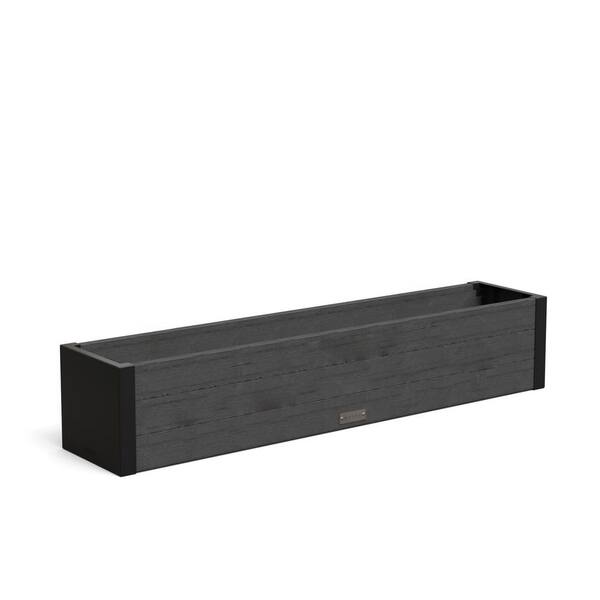 Mayne Horizon 48 in. x 10 in. x 9 in. Charcoal Plastic Vinyl Window Box ...